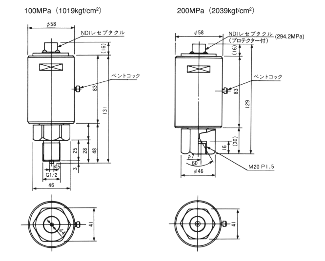 高圧型圧力変換器 Model : PCW